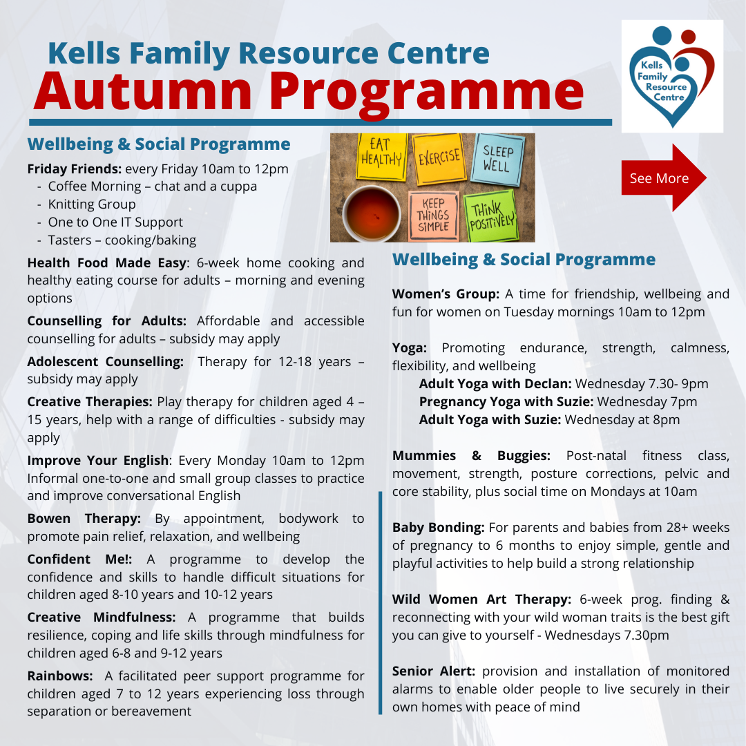 Meath Public Participation Network » Kells Family Resource Centre: Autumn Programme 2022