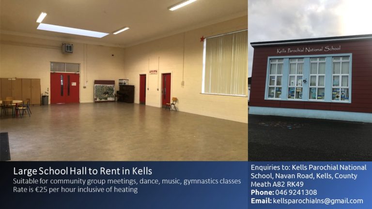 Meath Public Participation Network » Large school hall to rent in Kells