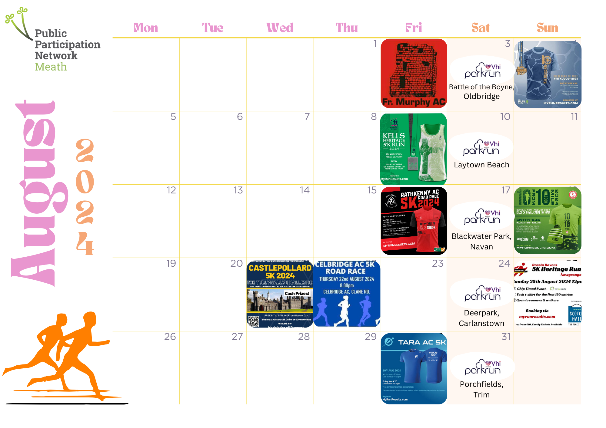 Meath Public Participation Network » August Run Calendar