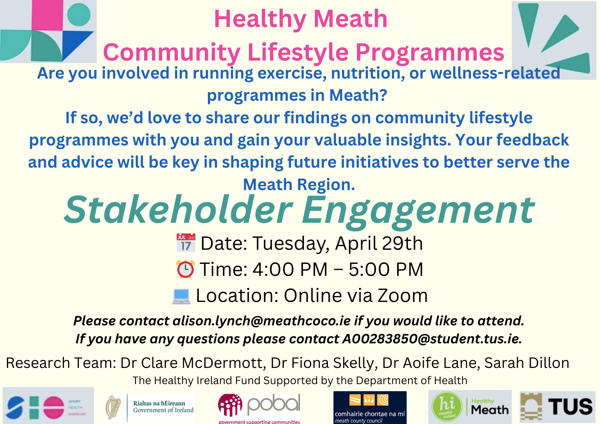 Meath Public Participation Network » Healthy Meath TUS project ...